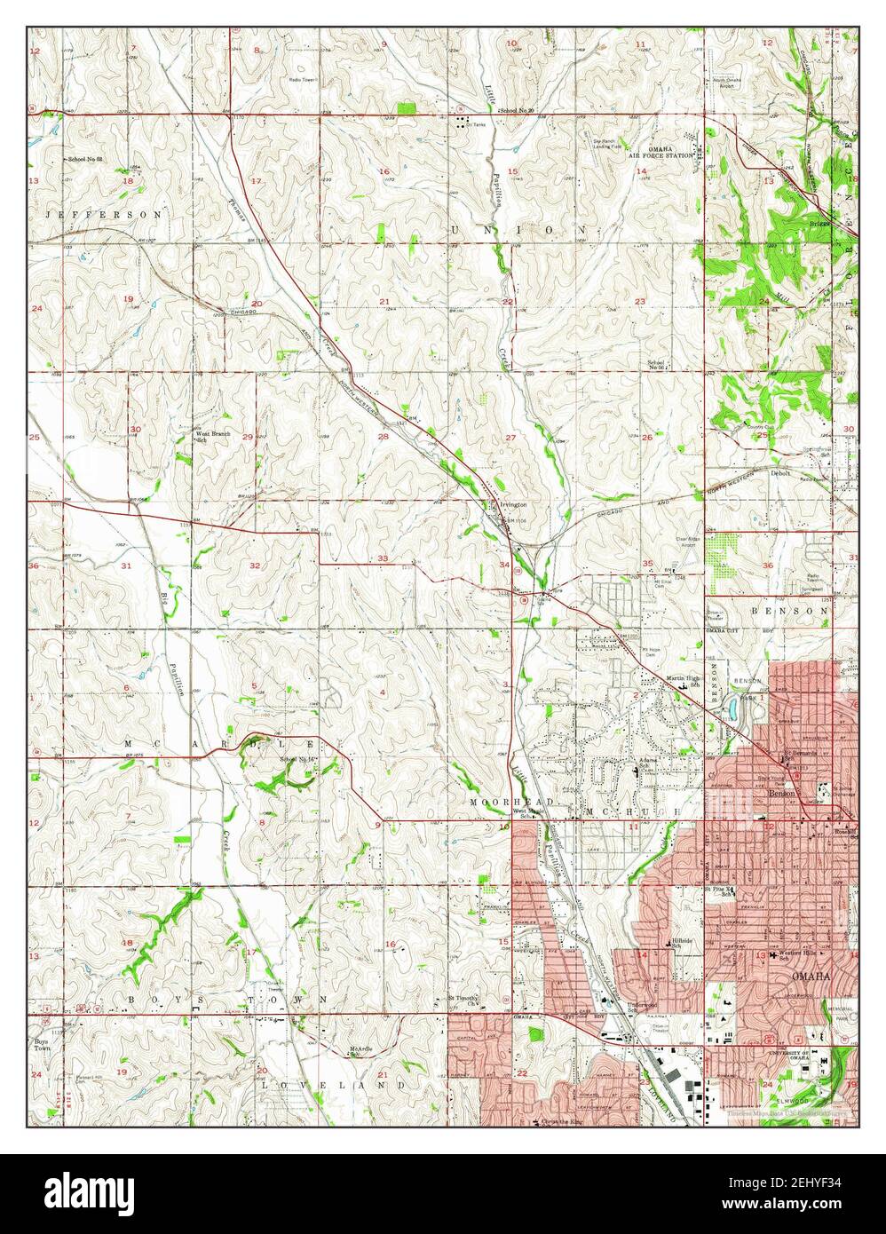Irvington, Nebraska, map 1956, 1:24000, United States of America by ...