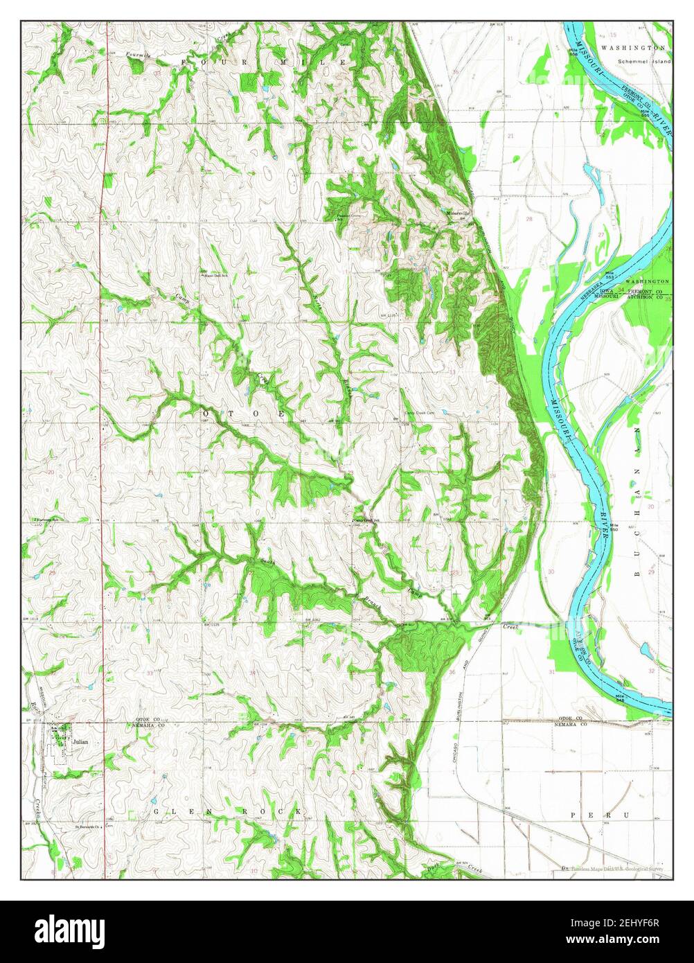 Julian, Nebraska, map 1966, 1:24000, United States of America by ...