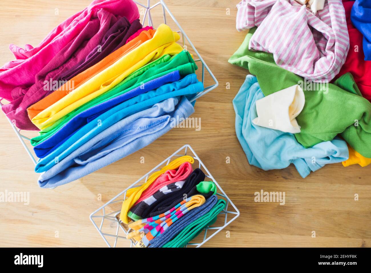 Tidy and organized clothes with the konmari method Stock Photo - Alamy