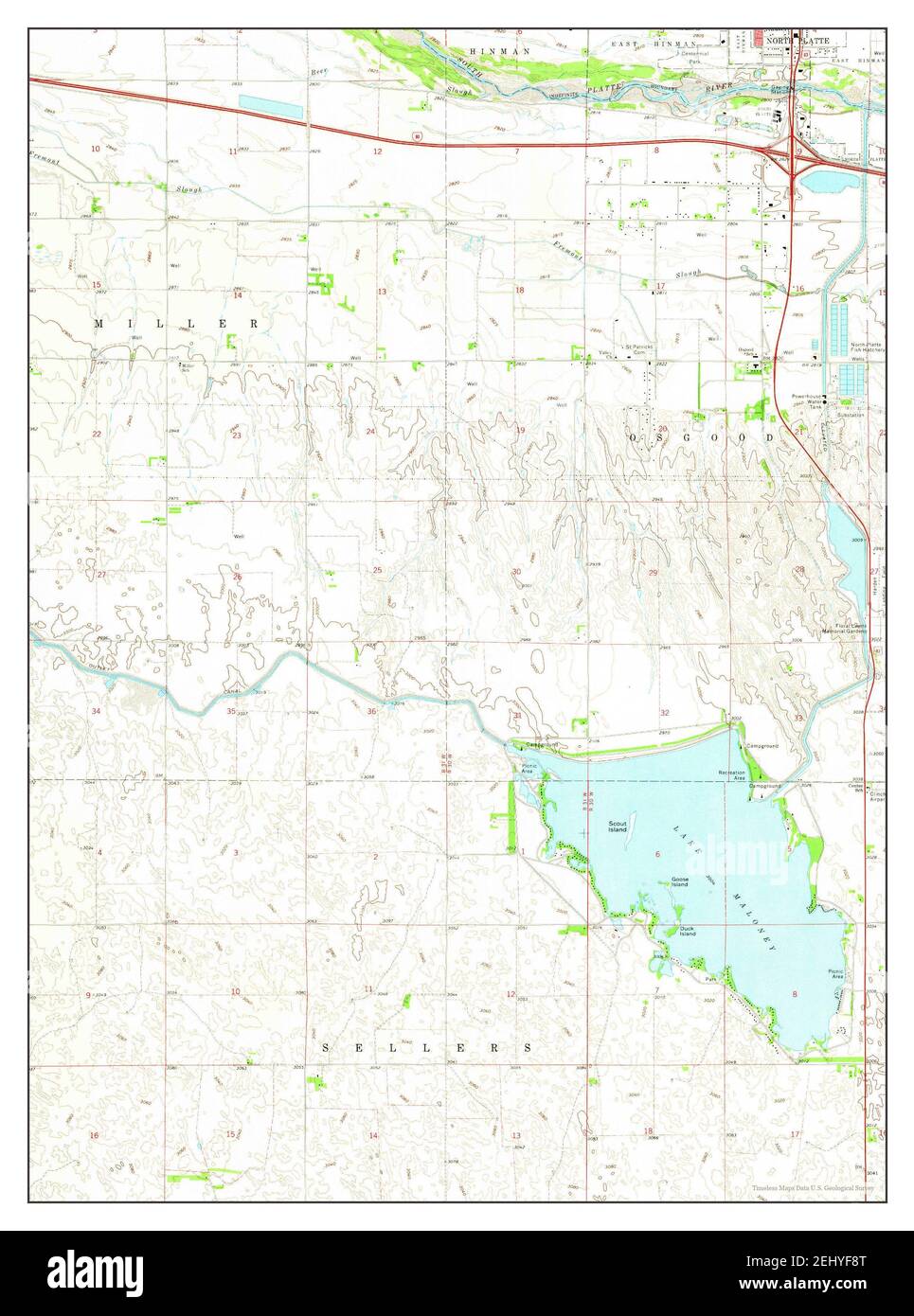 Lake Maloney, Nebraska, map 1970, 1:24000, United States of America by ...