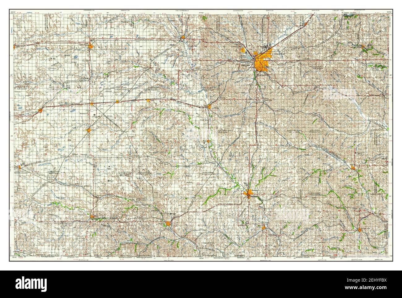 Lincoln, Nebraska, map 1958, 1:250000, United States of America by ...