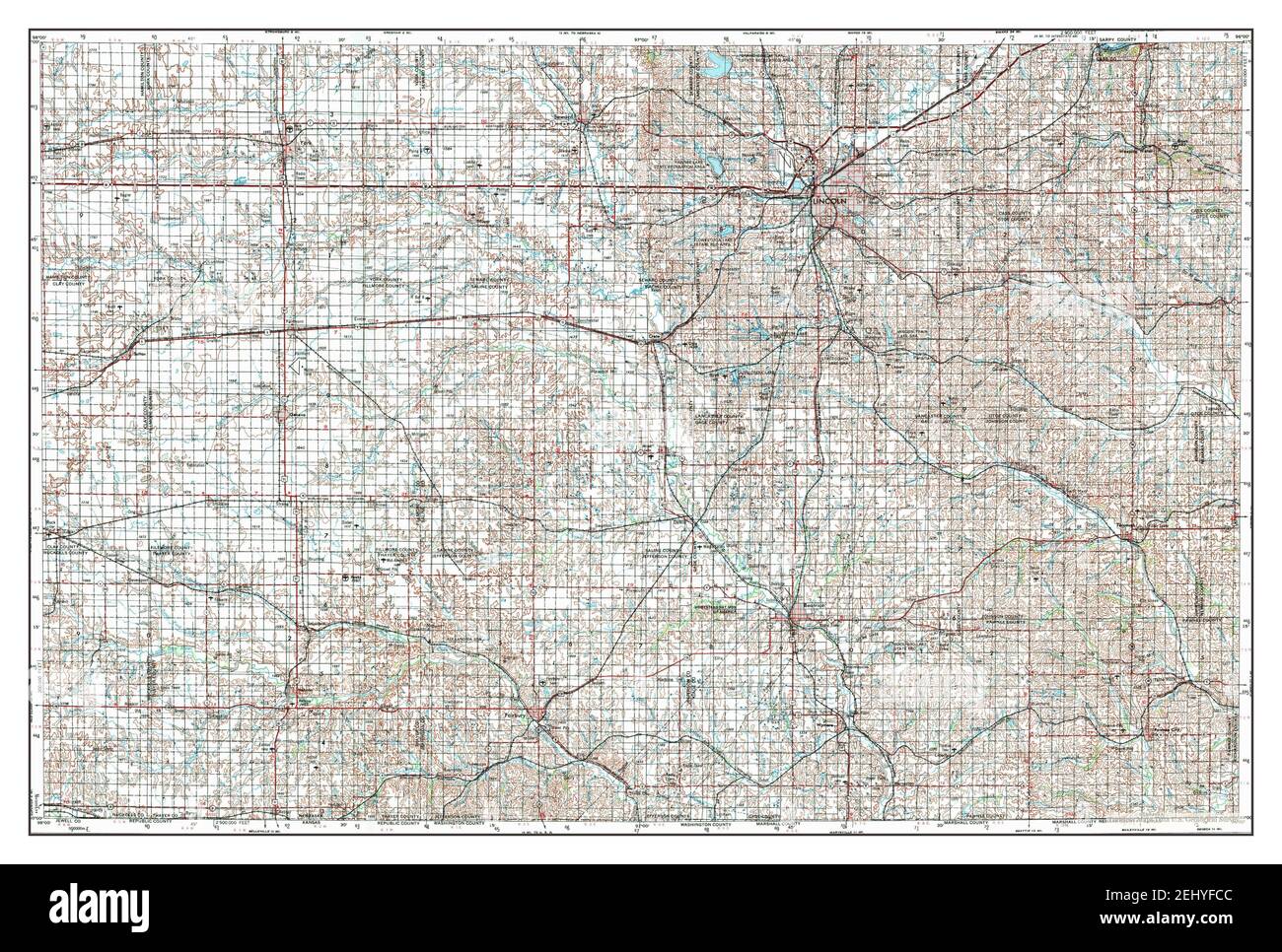 Lincoln, Nebraska, map 1955, 1:250000, United States of America by ...