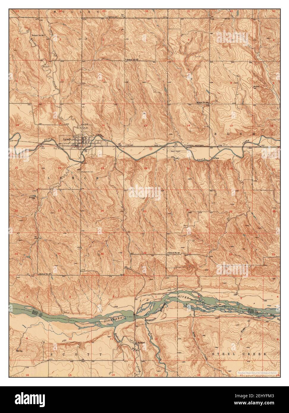 Lynch, Nebraska, map 1950, 1:24000, United States of America by ...