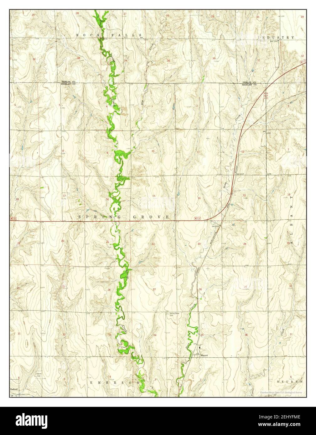 Mascot, Nebraska, map 1958, 1:24000, United States of America by ...