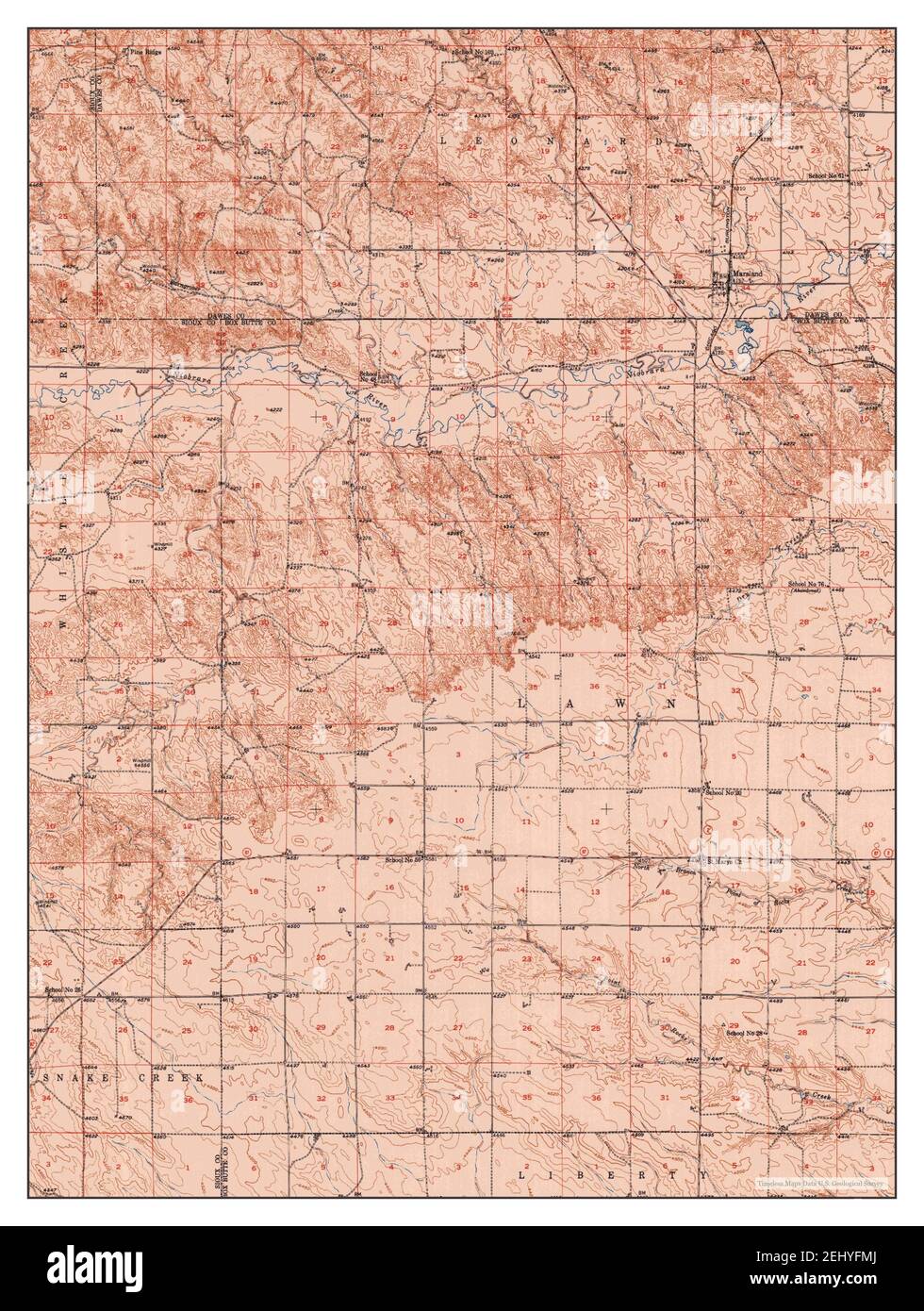Marsland, Nebraska, map 1951, 1:62500, United States of America by ...