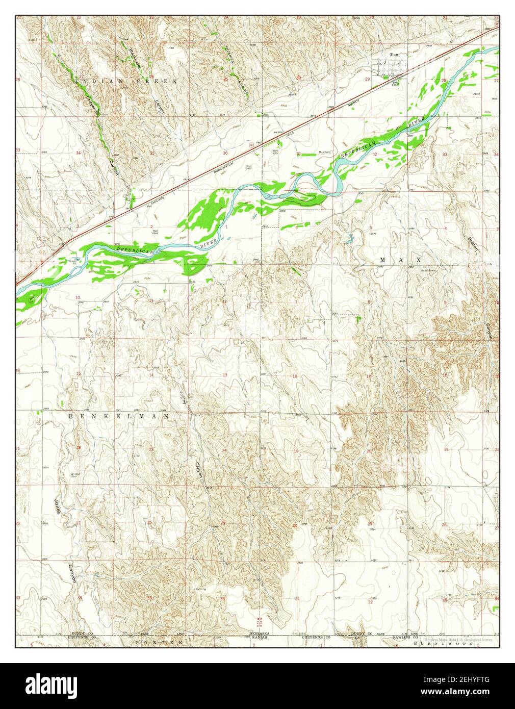 Max, Nebraska, map 1962, 1:24000, United States of America by Timeless ...