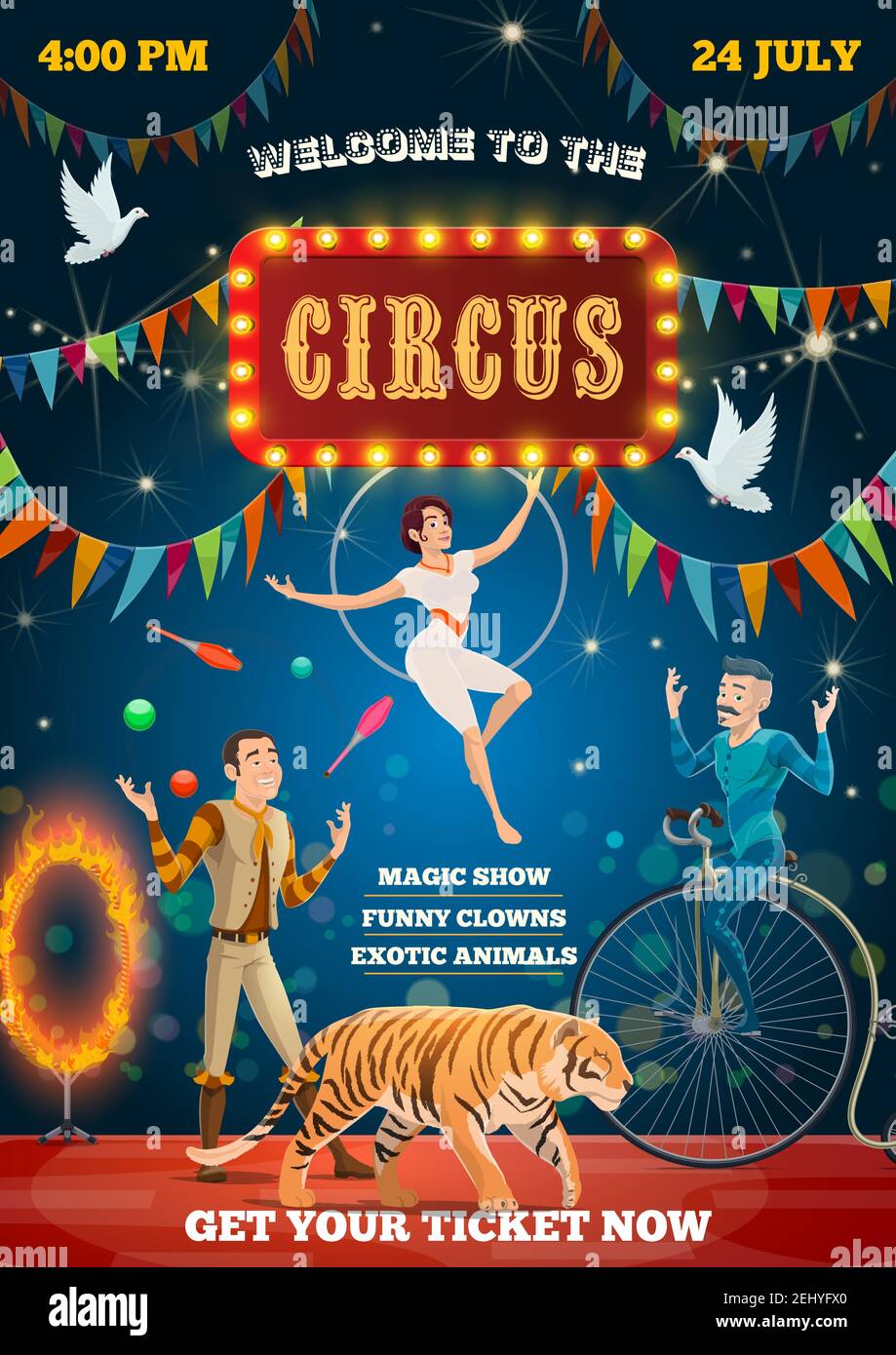 Circus show tiger tamer hi-res stock photography and images - Alamy