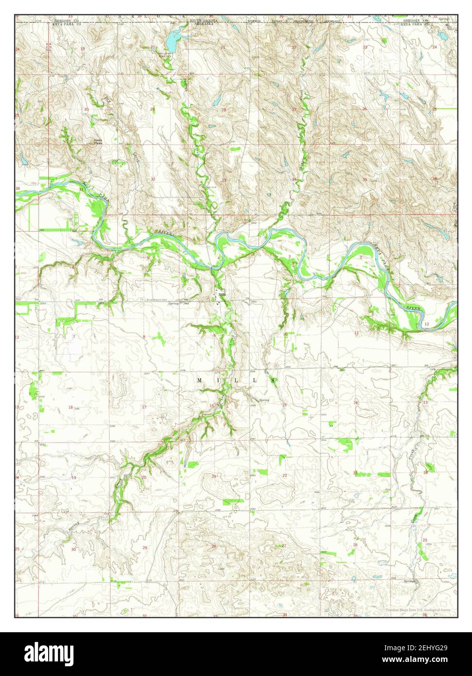 Mills, Nebraska, map 1964, 1:24000, United States of America by ...