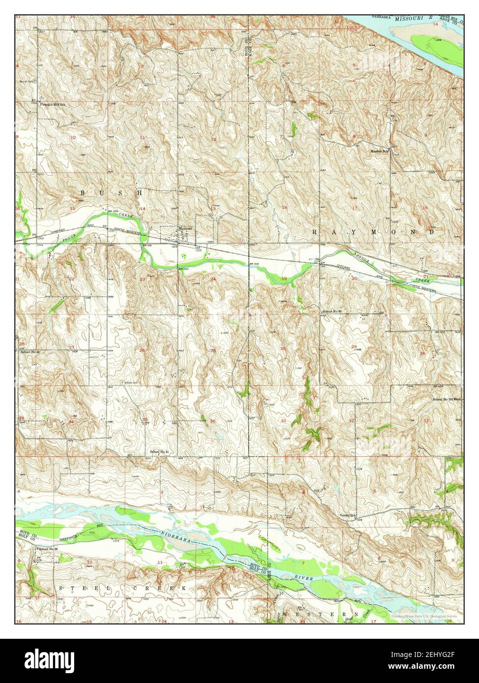 Monowi, Nebraska, map 1950, 1:24000, United States of America by ...