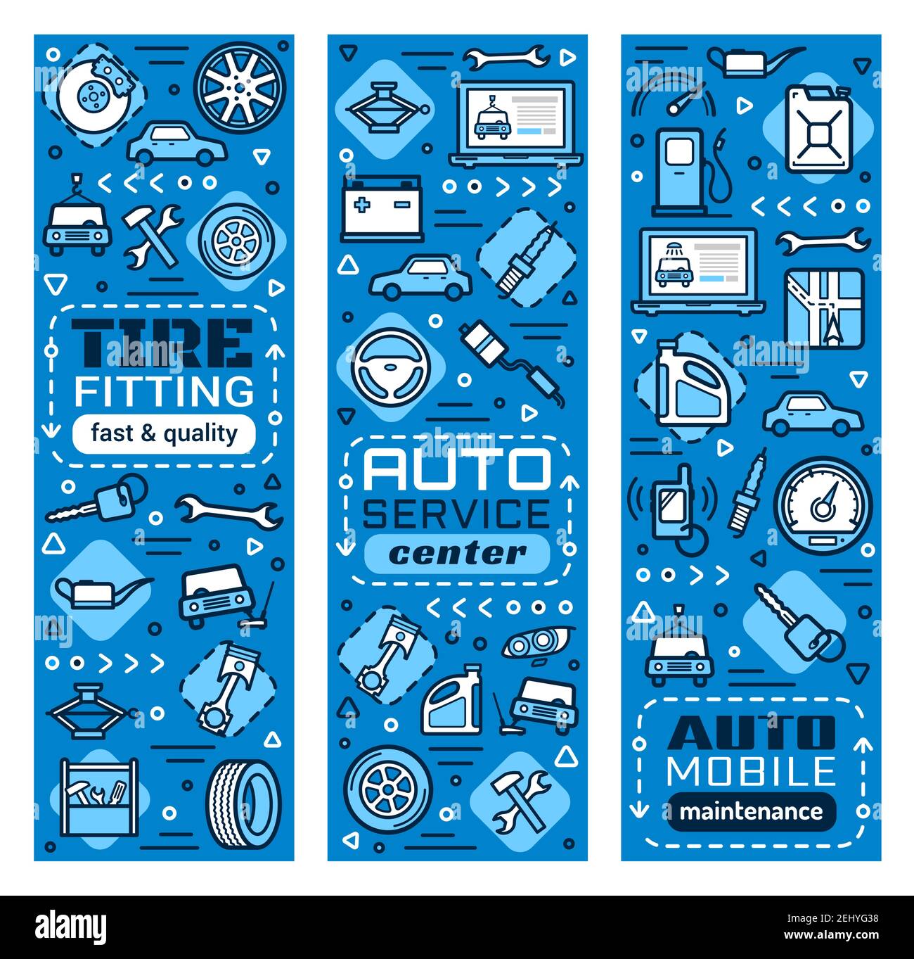 Car garage auto service and mechanic repair station center thin line ... Car garage auto service and mechanic repair station center thin line ...