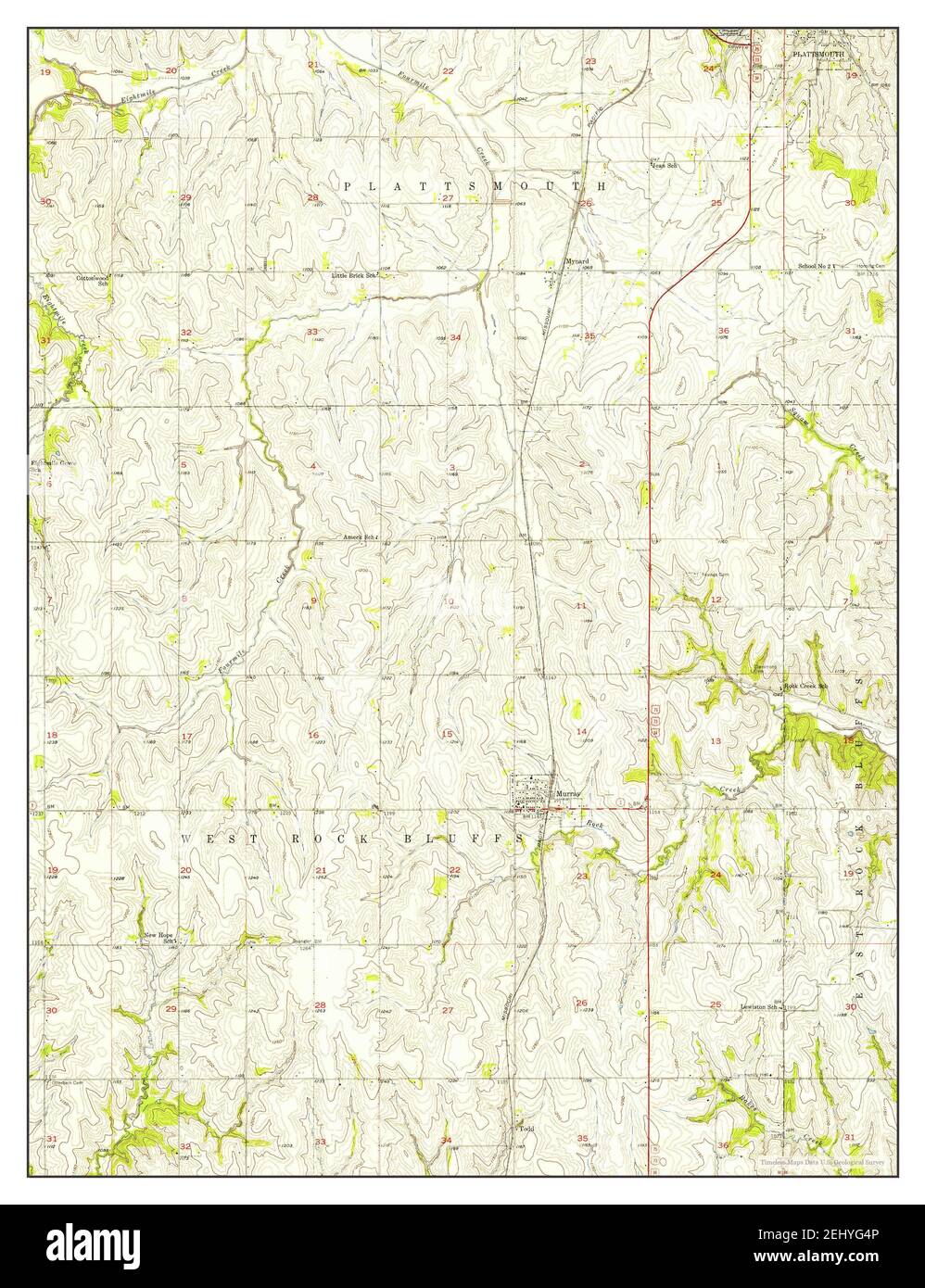 Murray, Nebraska, map 1956, 1:24000, United States of America by ...