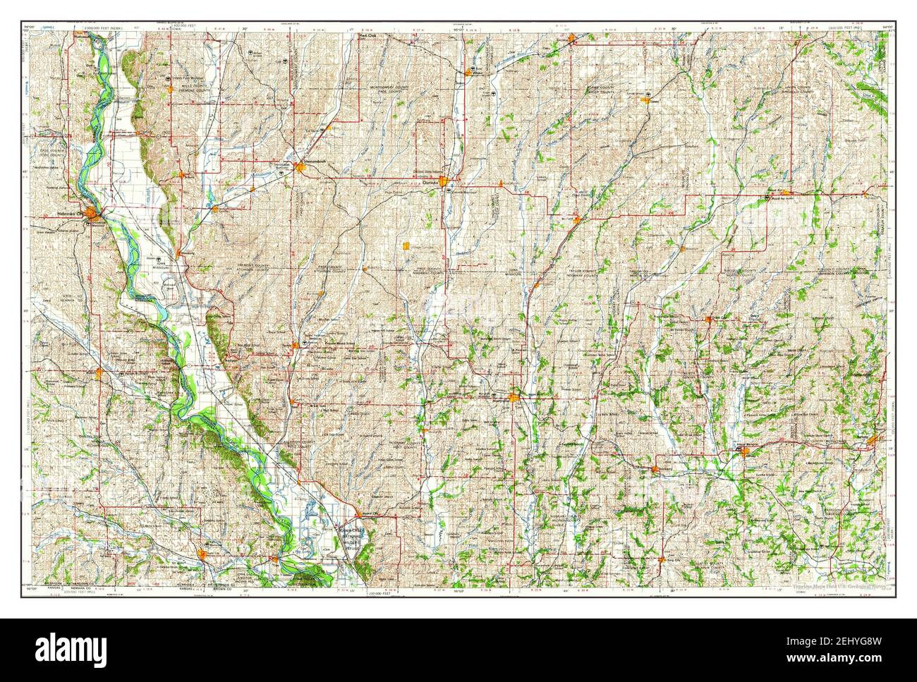 Nebraska City, Nebraska, map 1958, 1:250000, United States of America ...