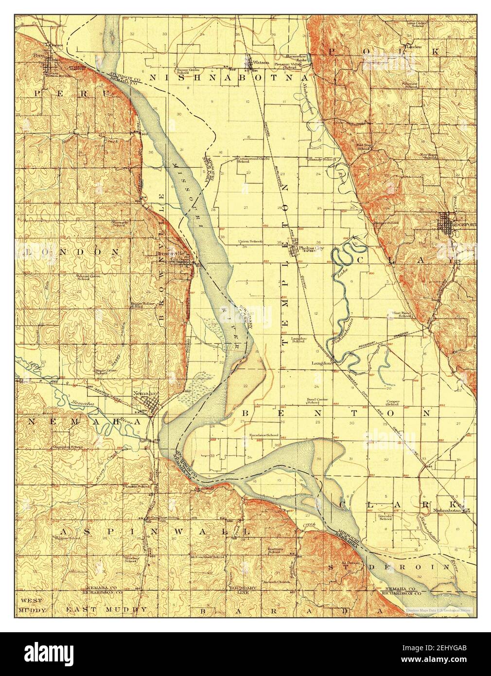 Nemaha, Nebraska, map 1915, 1:62500, United States of America by ...