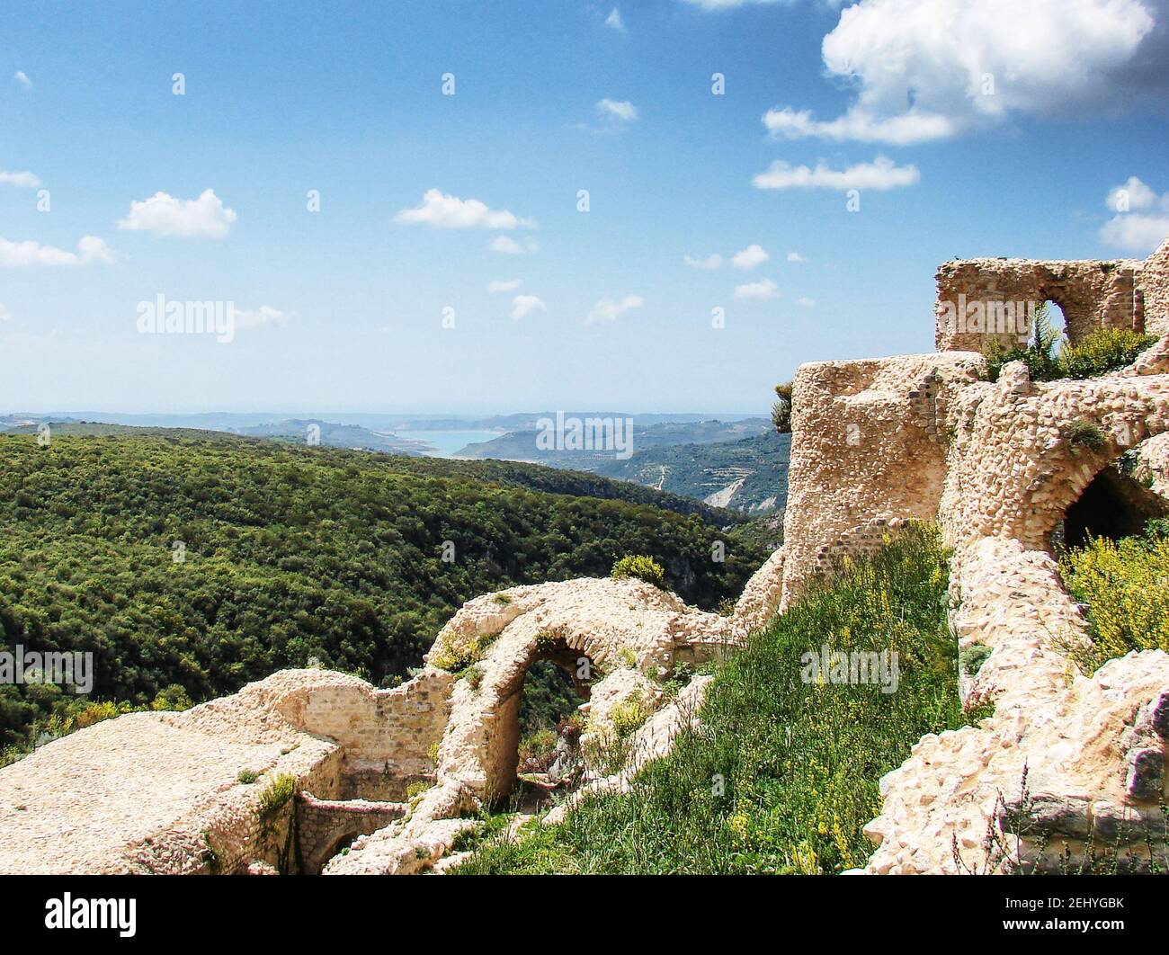 Scenic view from Sahyun Castle, Syria. Also known as the Castle of ...
