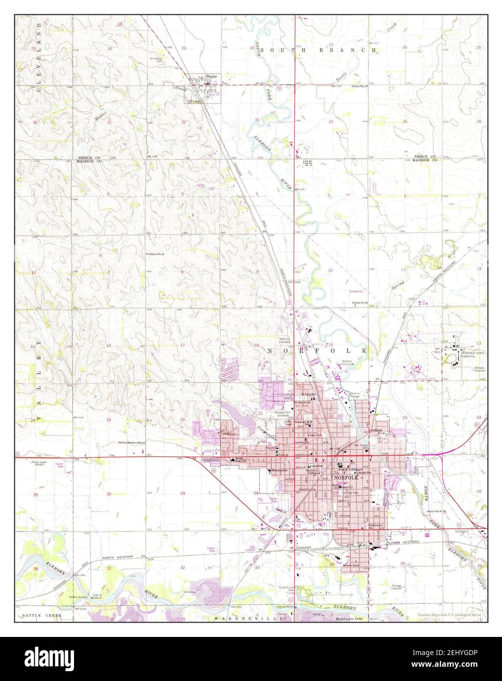 Norfolk, Nebraska, map 1963, 1:24000, United States of America by ...