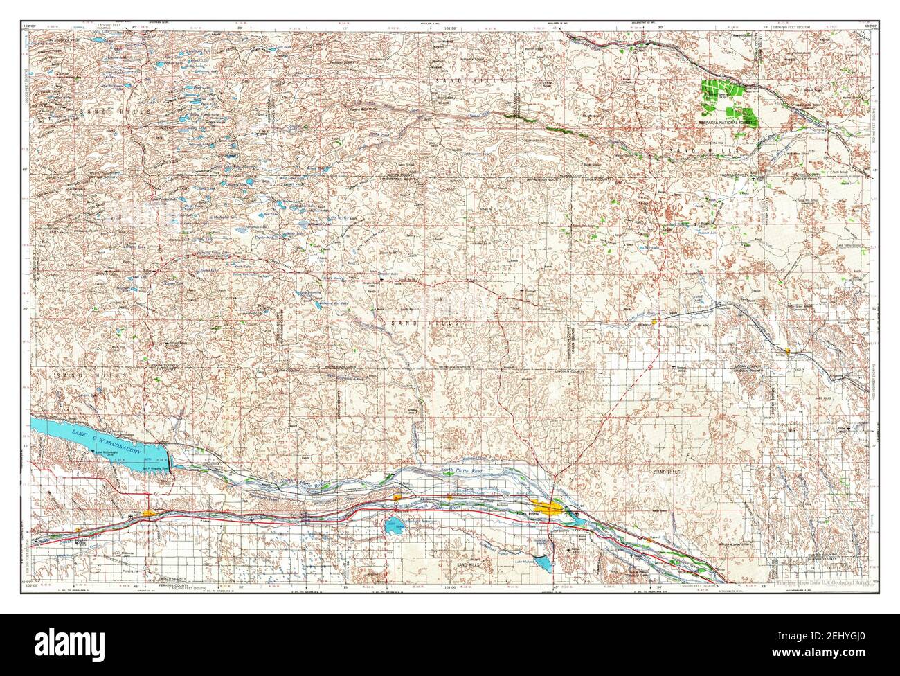 North platte nebraska map hi-res stock photography and images - Alamy
