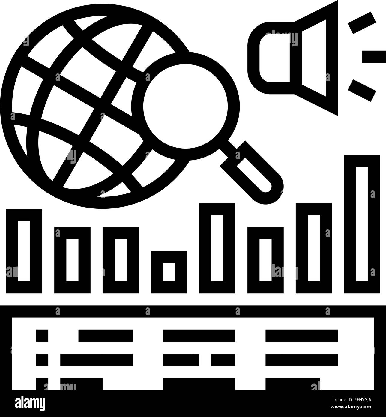 news coverage analysis line icon vector illustration Stock Vector Image ...