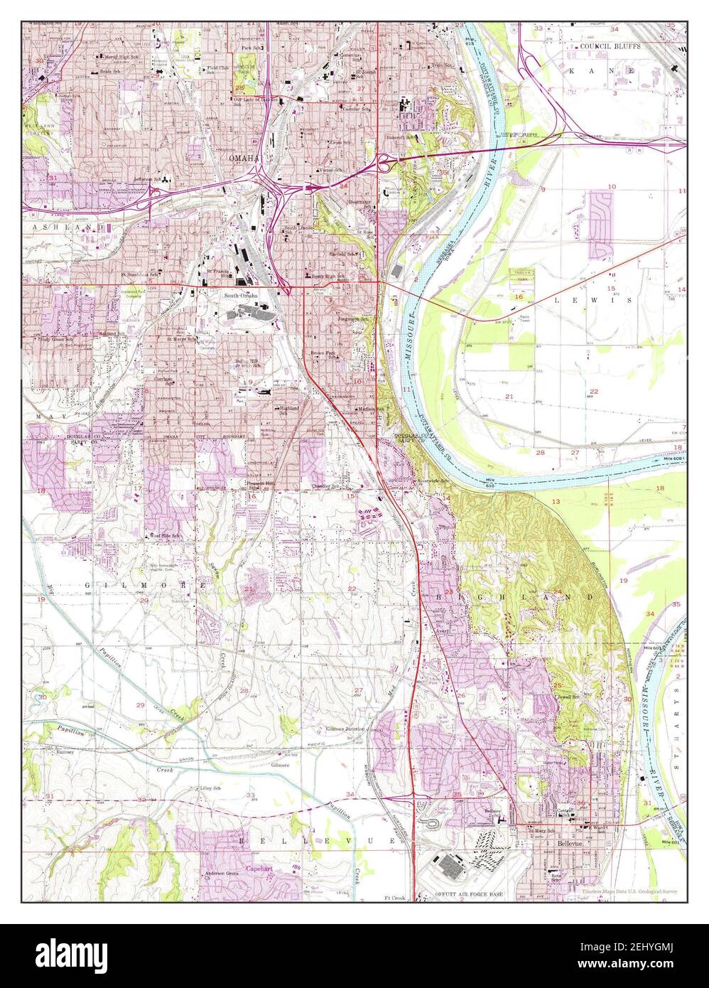 Vintage map of omaha hi-res stock photography and images - Alamy