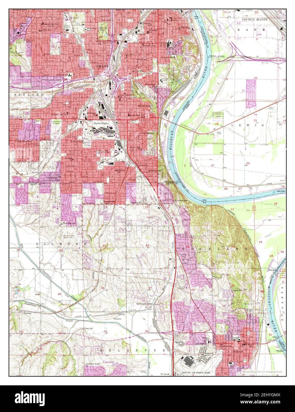 Omaha South, Nebraska, map 1956, 1:24000, United States of America by ...