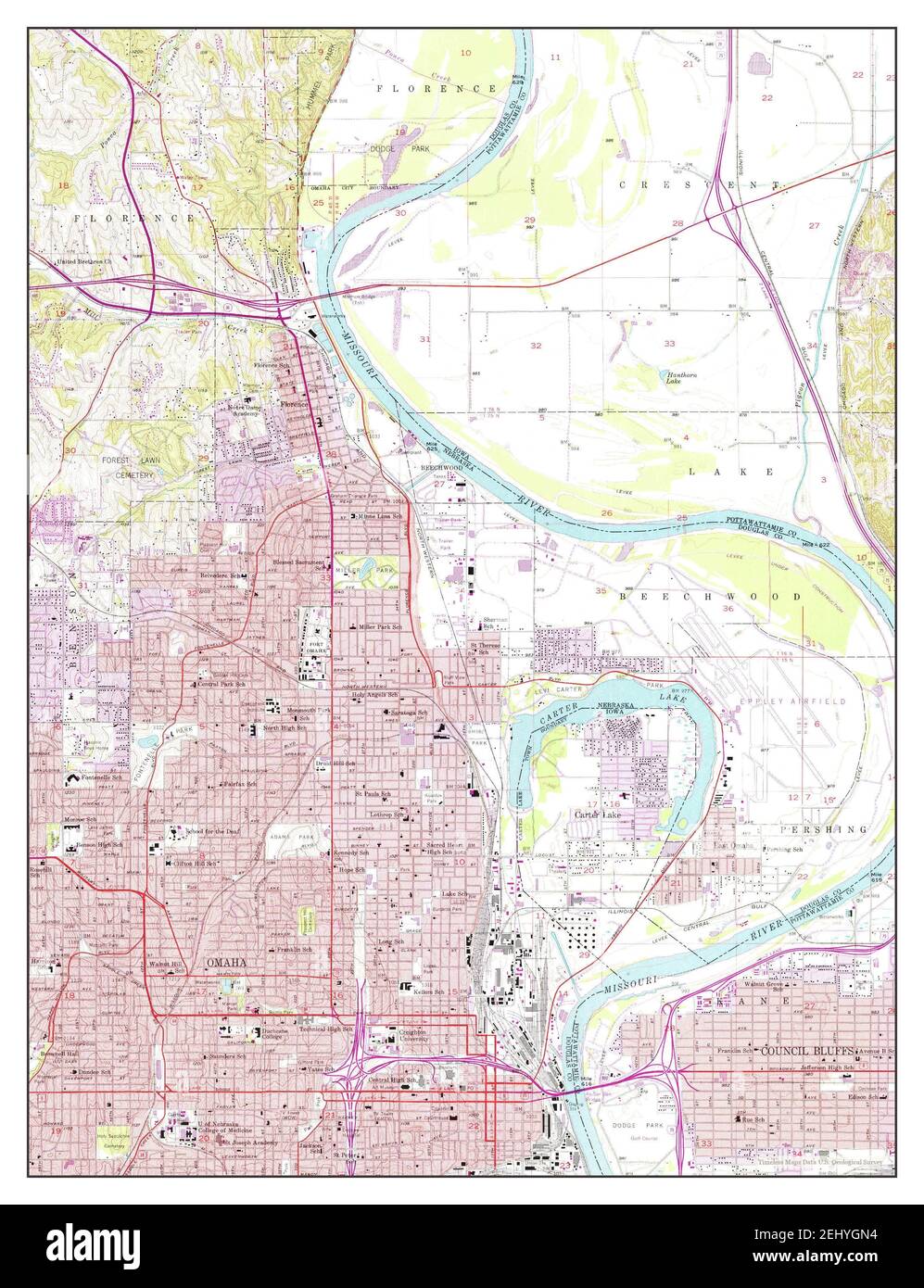 Old map of omaha hi-res stock photography and images - Alamy