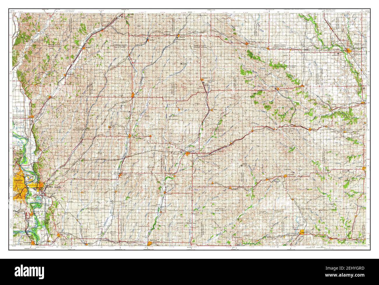 Omaha, Nebraska, map 1958, 1:250000, United States of America by ...