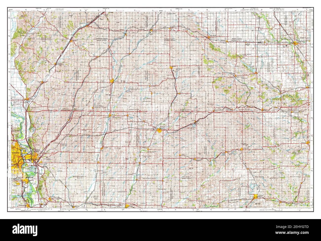 Omaha, Nebraska, map 1954, 1:250000, United States of America by ...