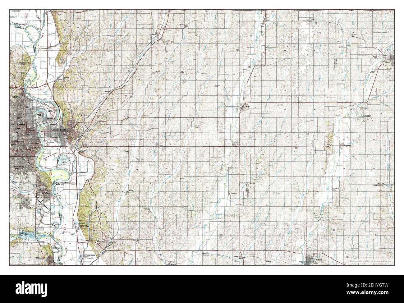 Omaha, Nebraska, map 1985, 1:100000, United States of America by ...