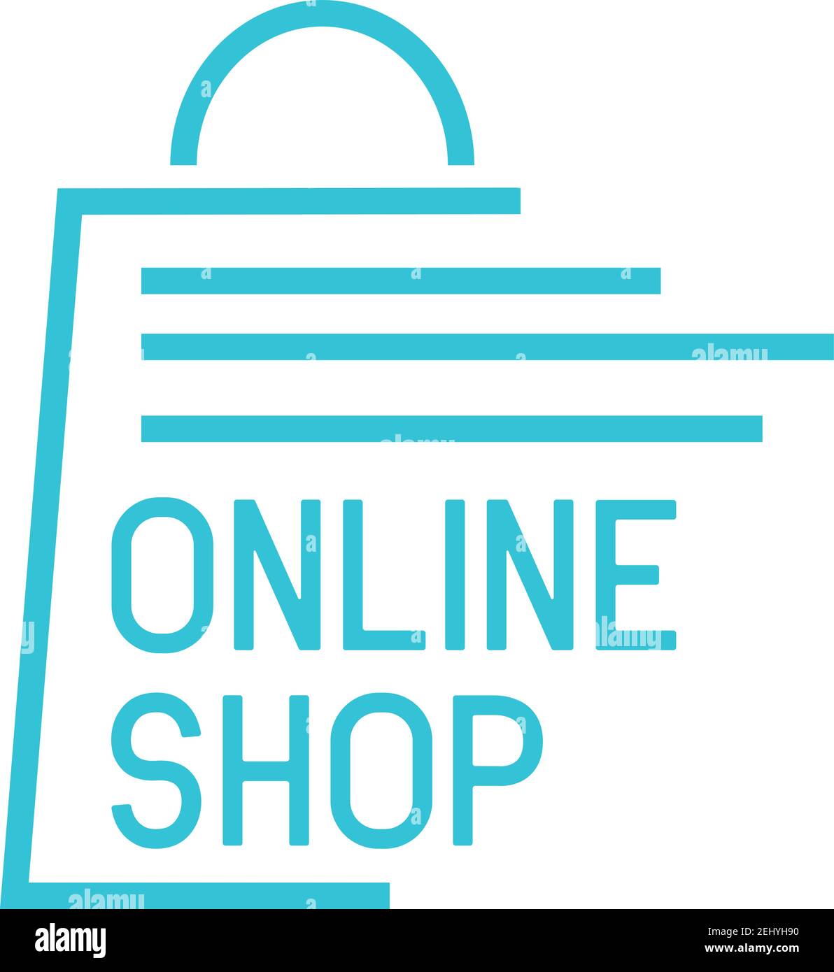 online shopping logo on white background. vector illustration Stock ...