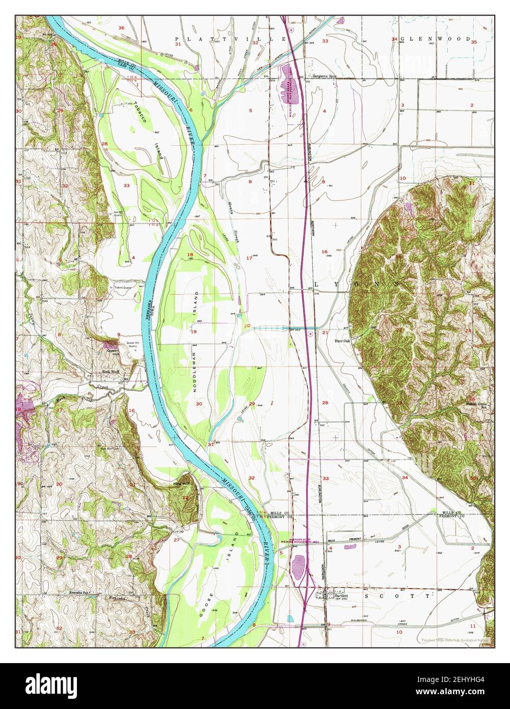 Rock Bluff, Nebraska, map 1956, 1:24000, United States of America by ...