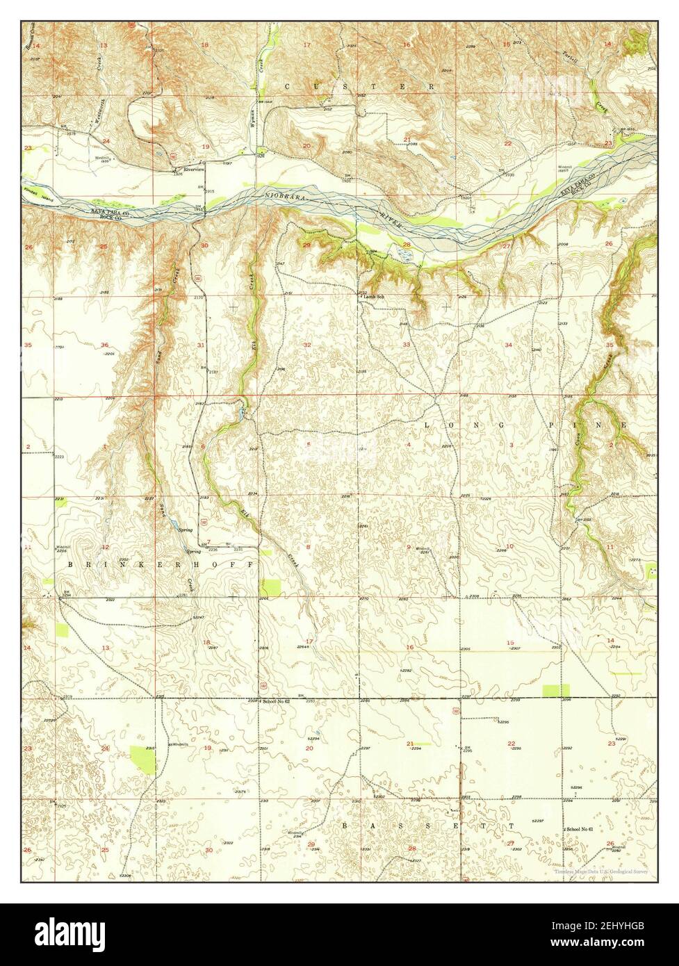 Riverview, Nebraska, map 1950, 1:24000, United States of America by ...