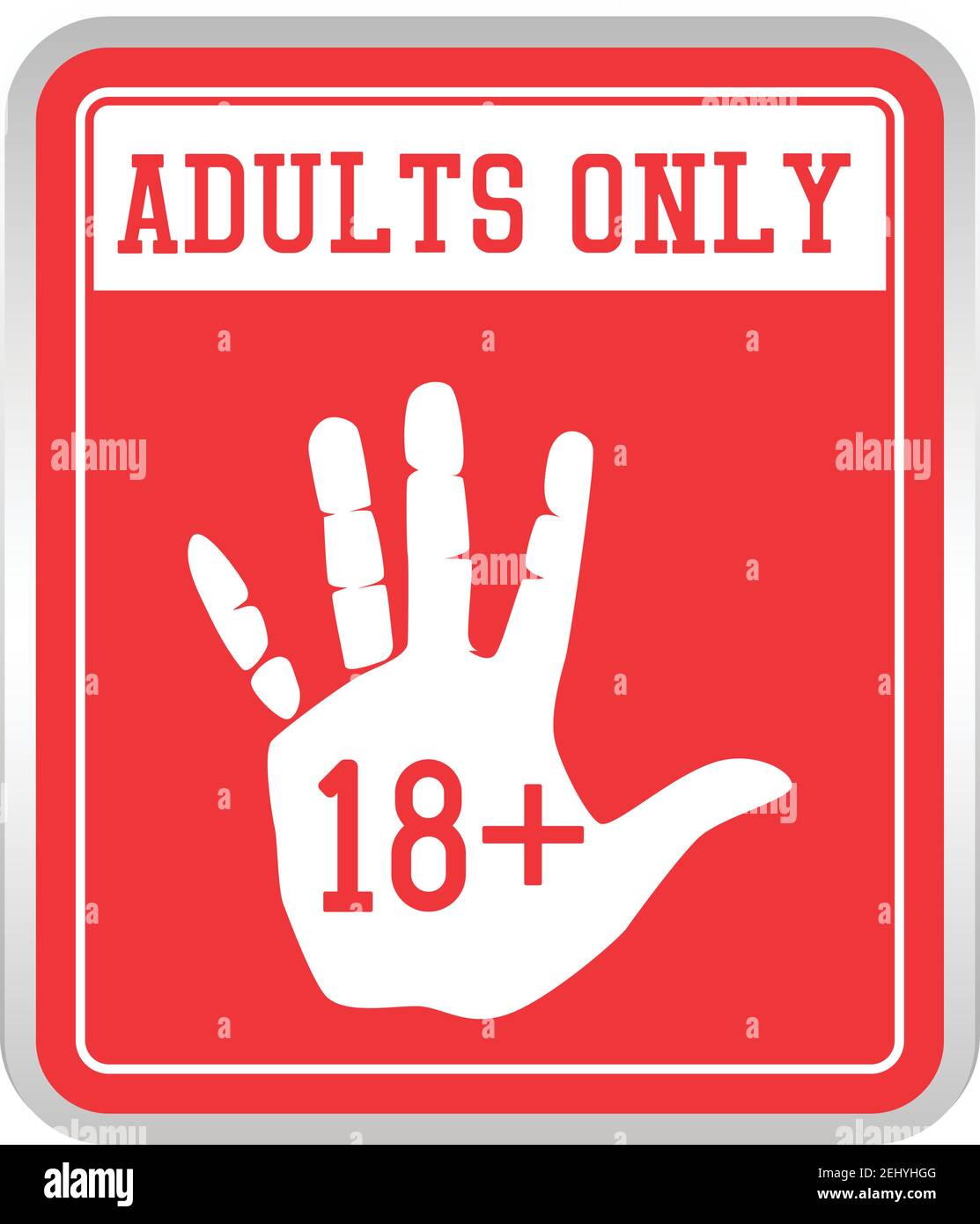 adults only warning on white background. vector illustration Stock ...