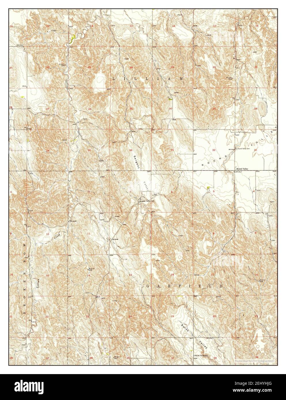 Round Valley, Nebraska, map 1951, 1:24000, United States of America by ...