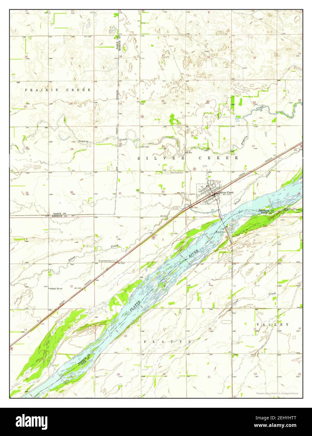 Silver creek nebraska map hi-res stock photography and images - Alamy