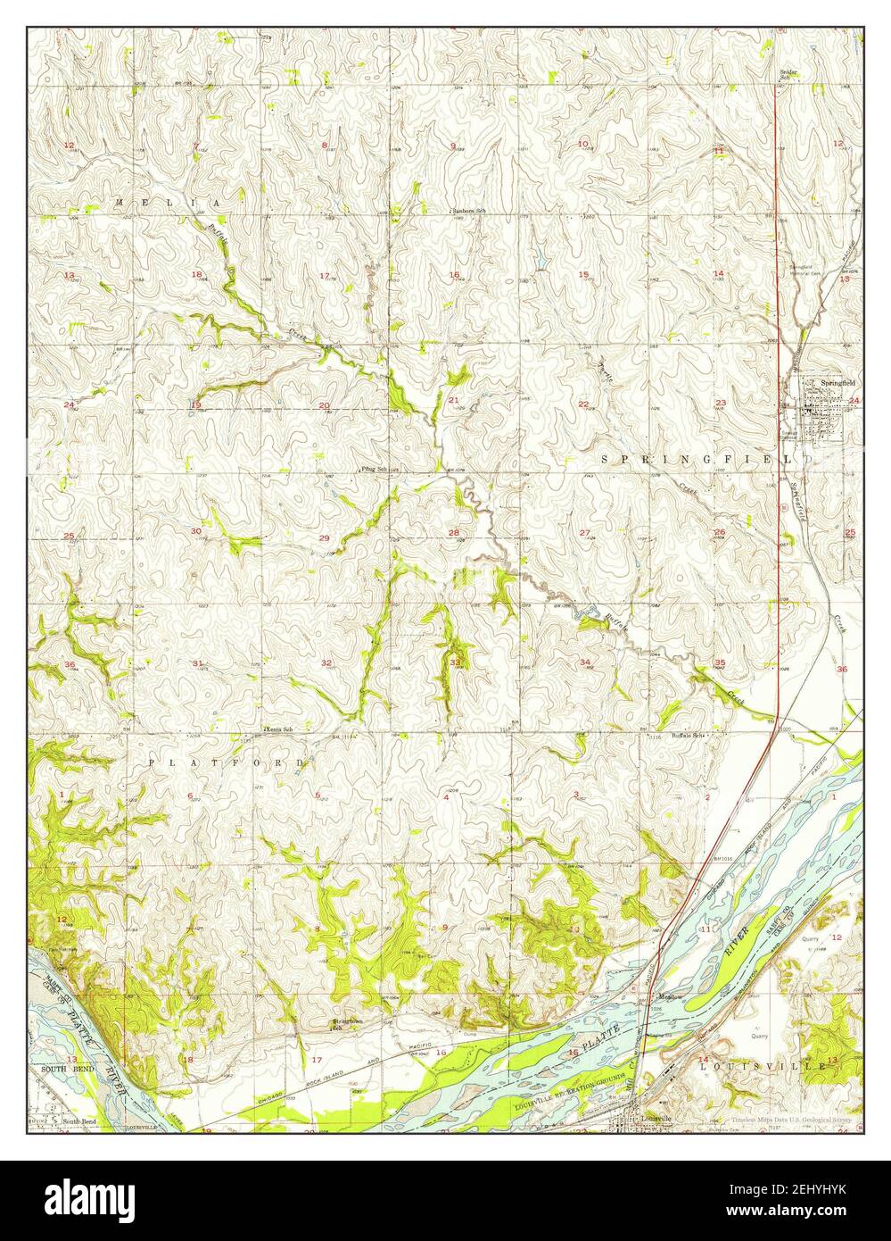 Springfield, Nebraska, map 1956, 1:24000, United States of America by ...