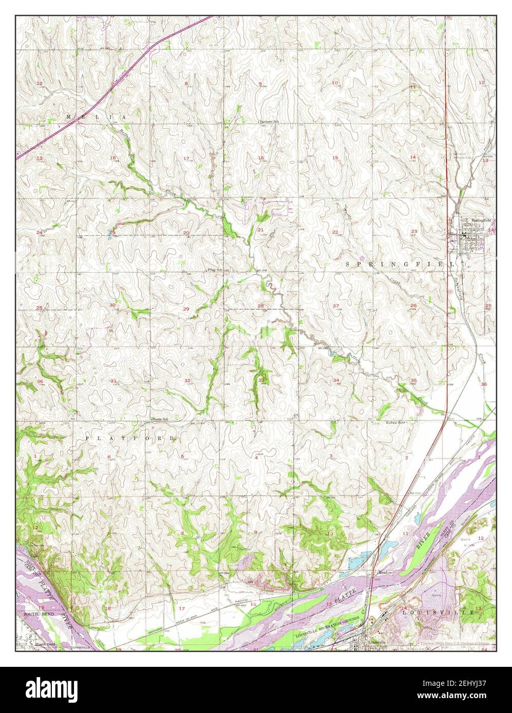 Springfield, Nebraska, map 1956, 1:24000, United States of America by ...