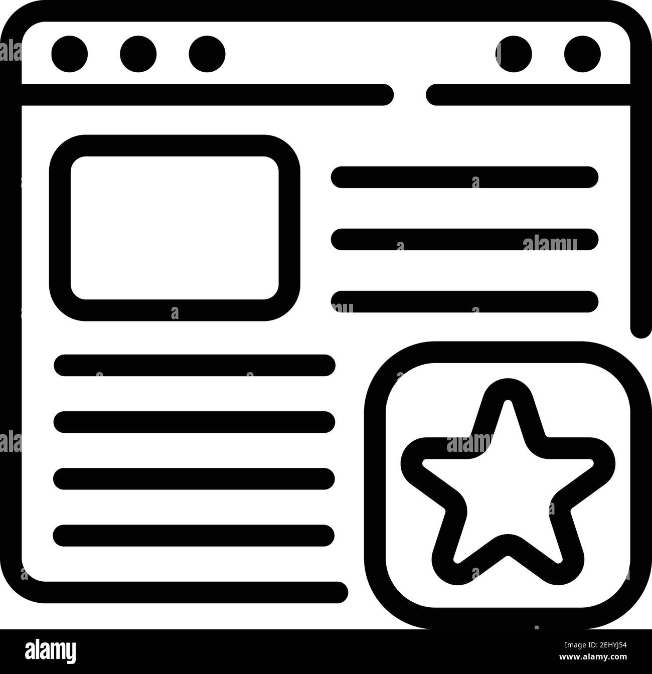 Favorite web page icon. Outline favorite web page vector icon for web ...