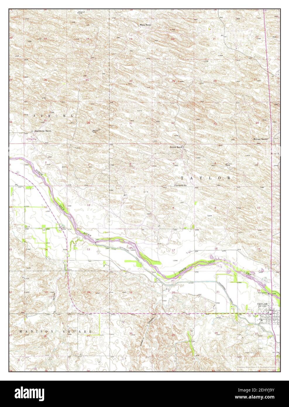 Taylor, Nebraska, map 1952, 1:24000, United States of America by ...