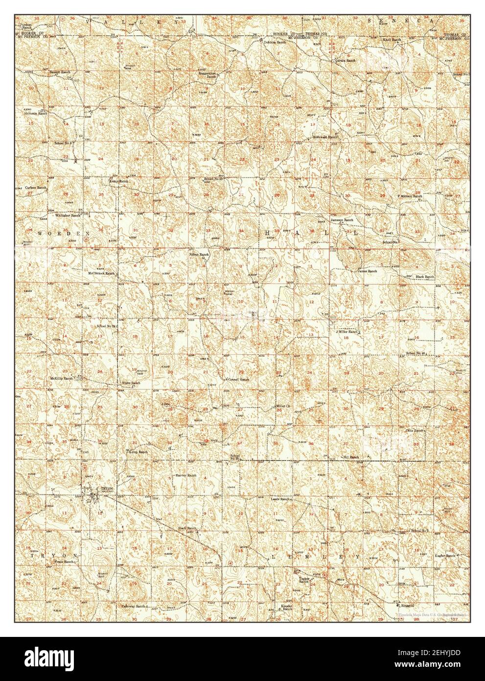 Tryon nebraska map hi-res stock photography and images - Alamy