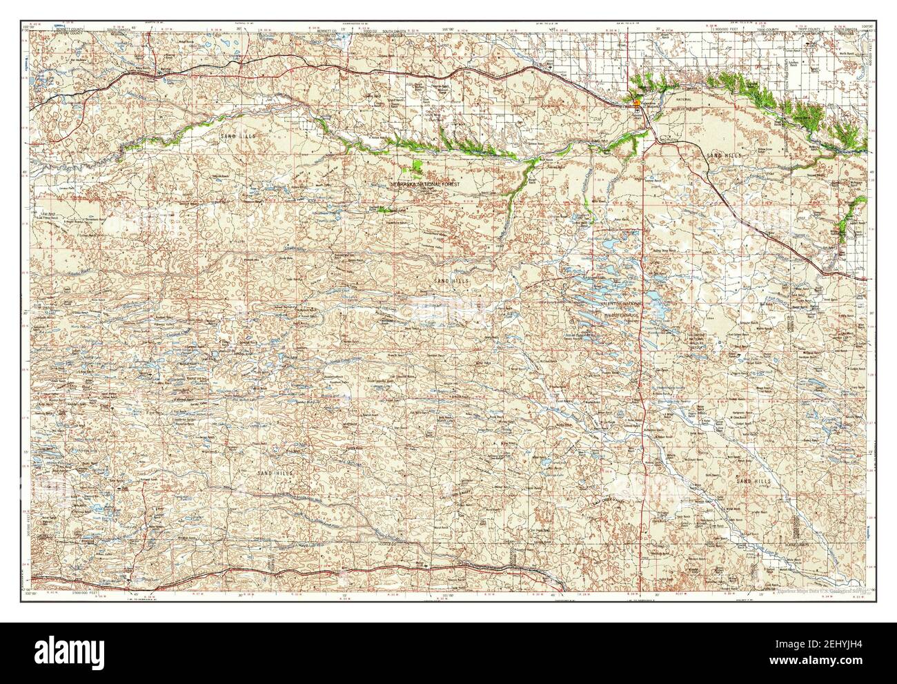 Valentine nebraska map hi-res stock photography and images - Alamy