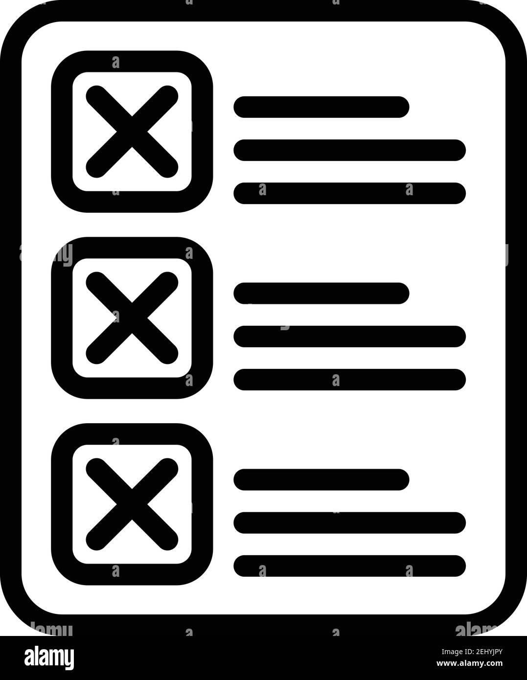 Rejected to do list icon. Outline rejected to do list vector icon for ...