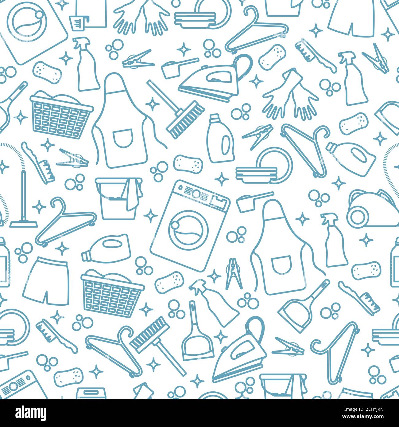 Vector Seamless pattern Illustration Cleaning Maid service Housekeeping ...