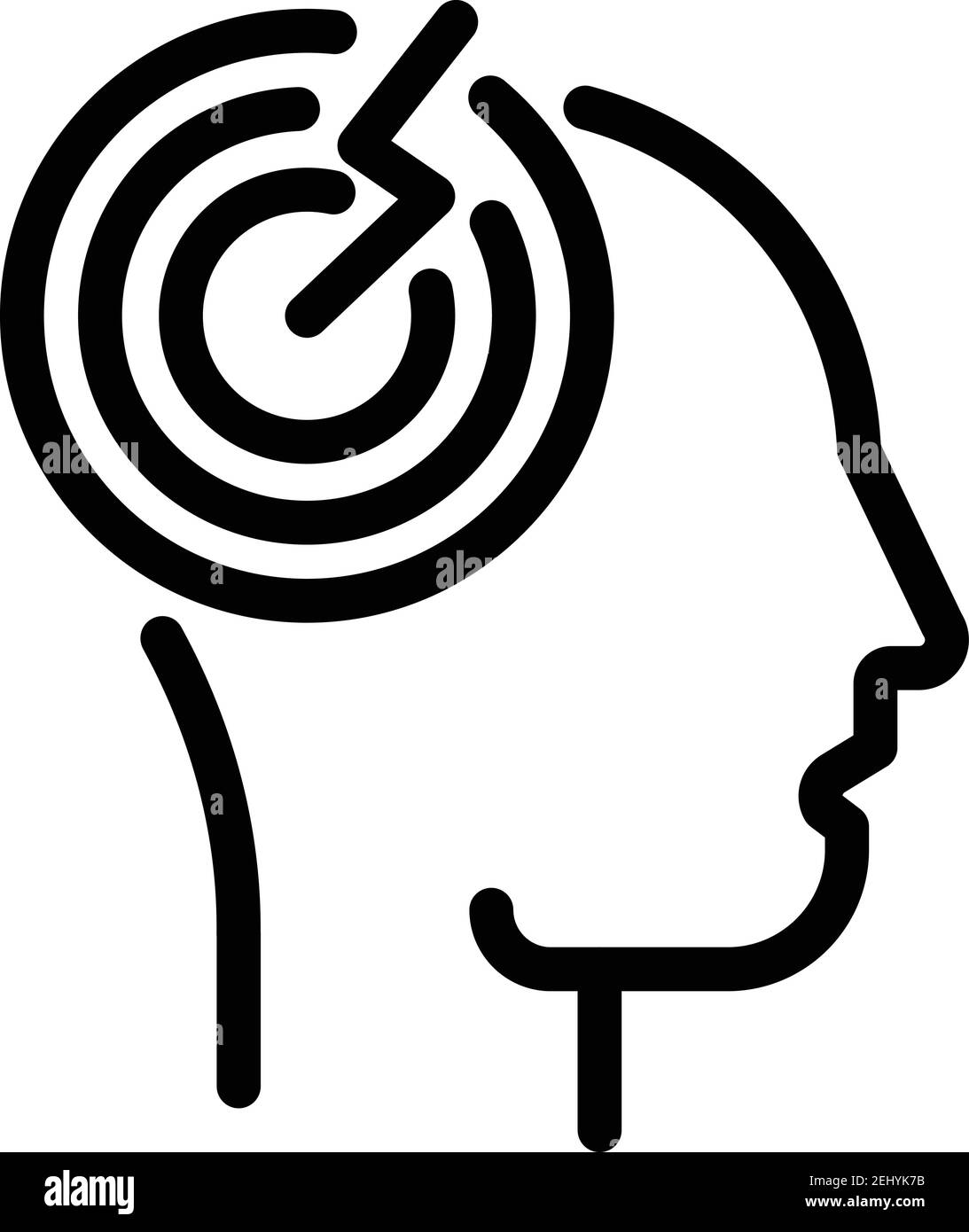 Human brain sense icon. Outline human brain sense vector icon for web ...