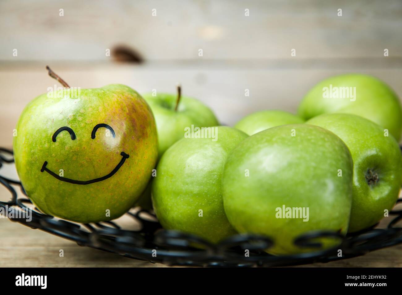 Apples in plate on hi-res stock photography and images - Alamy