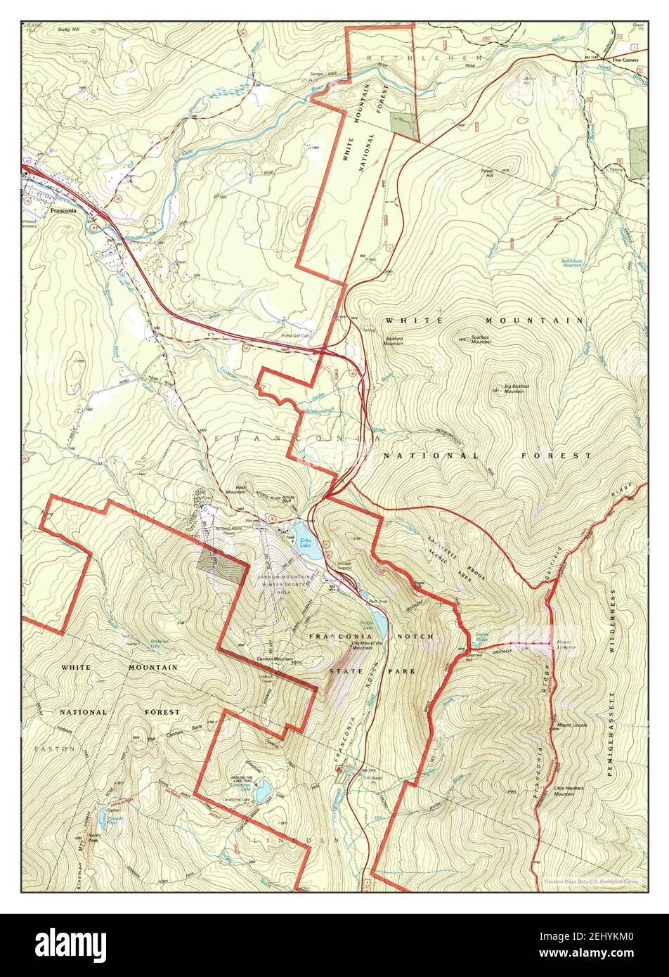 Franconia new hampshire map Cut Out Stock Images & Pictures - Alamy