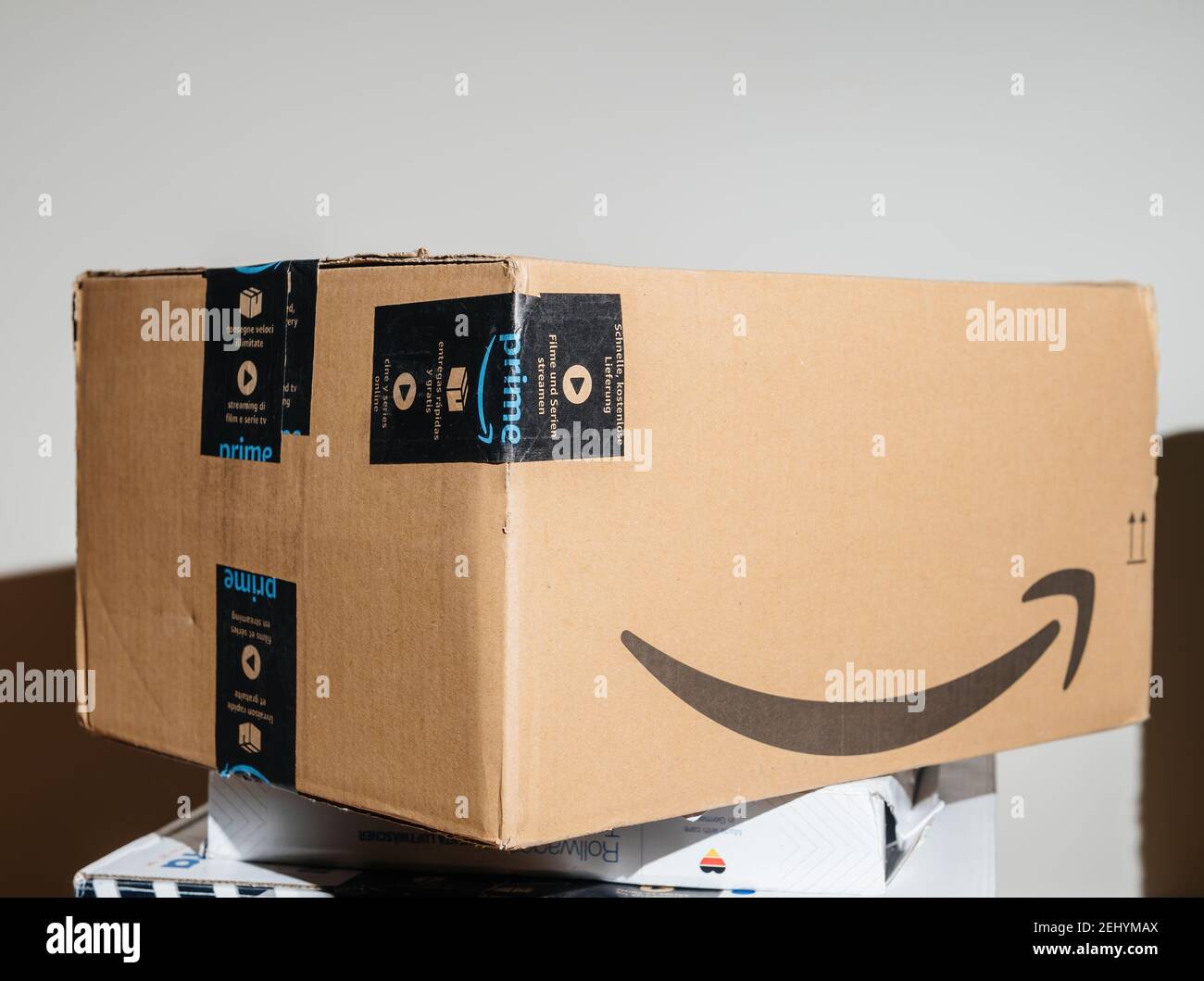 PAris, France- Jan 23, 2021: Close-up of well pretected by scotch tape ...