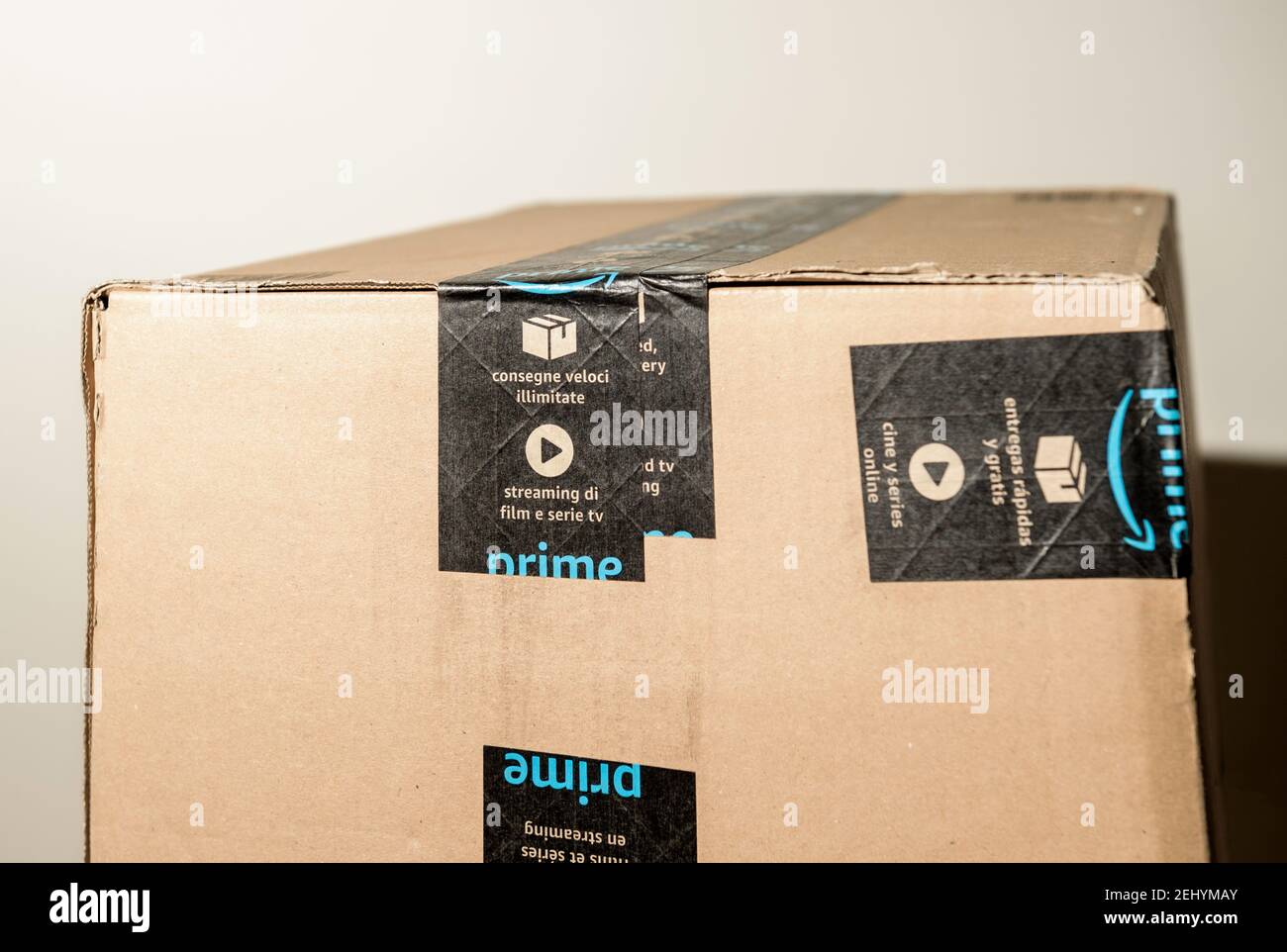 PAris, France- Jan 23, 2021: Close-up of well pretected by scotch tape ...