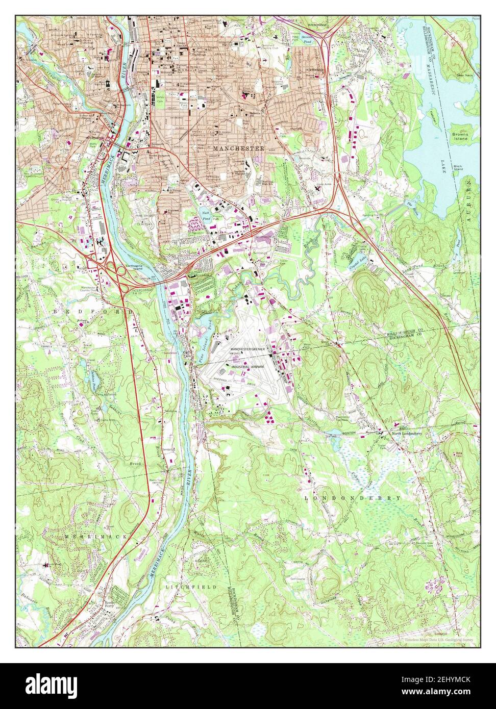 Manchester South, New Hampshire, map 1968, 1:24000, United States of ...