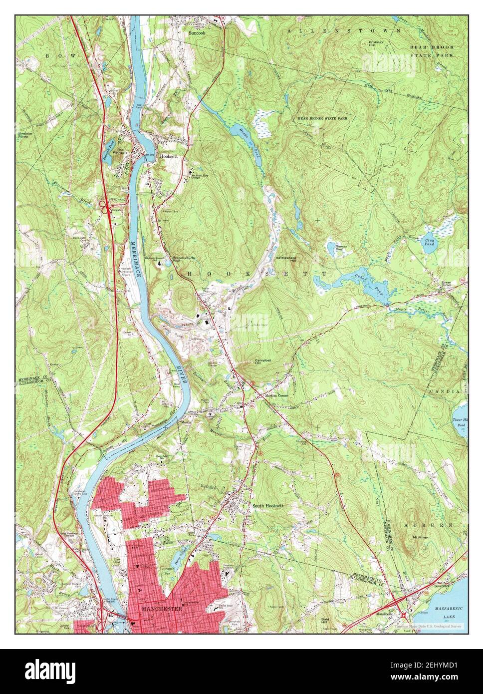 Manchester North, New Hampshire, map 1968, 1:24000, United States of ...