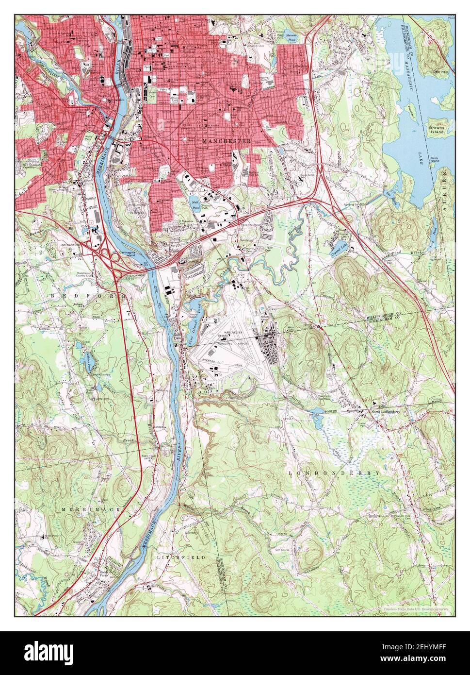 Manchester South, New Hampshire, map 1968, 1:24000, United States of ...
