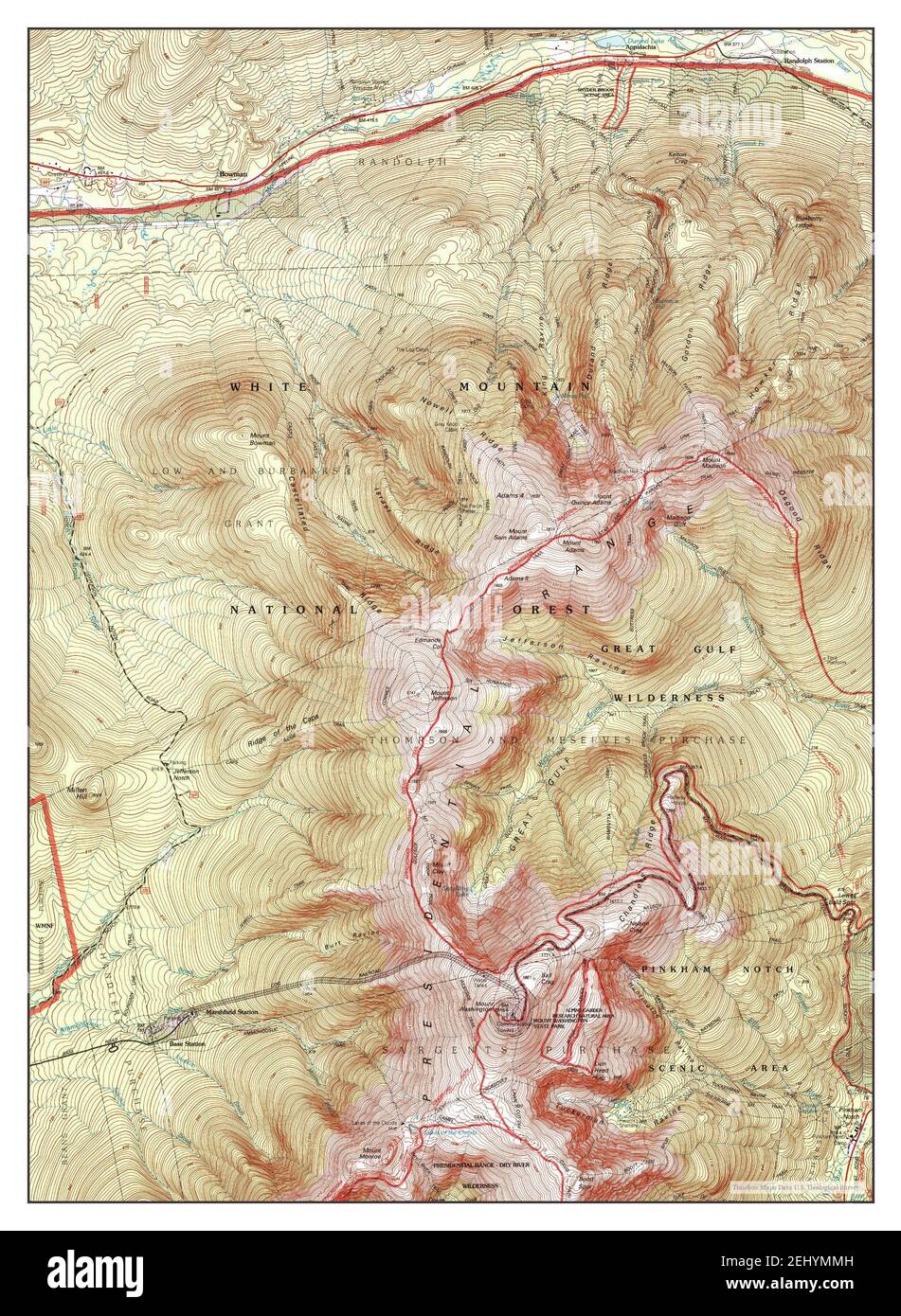 New hampshire mount washington map hi-res stock photography and images ...